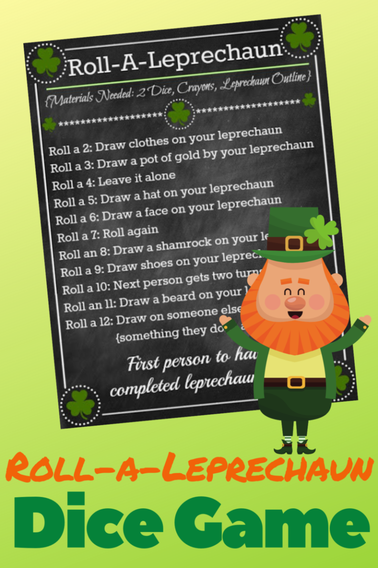 Roll-A-Leprechaun Game ~ Fun St. Patrick's Day Activity! - Or so she ...