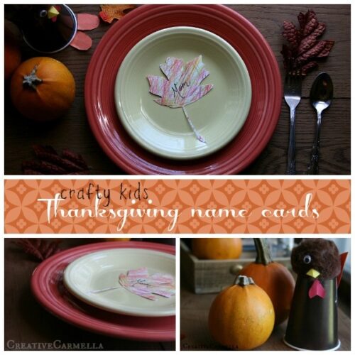 Thanksgiving Name Card, DIY Kids Craft (she: Carmella) - Or so she says...
