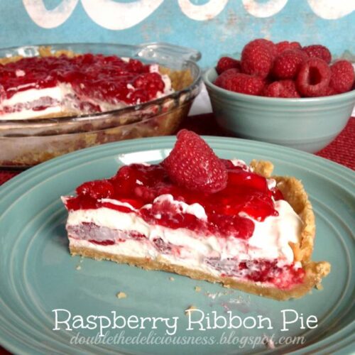 Raspberry Ribbon Pie with Jell-O and Cream Cheese