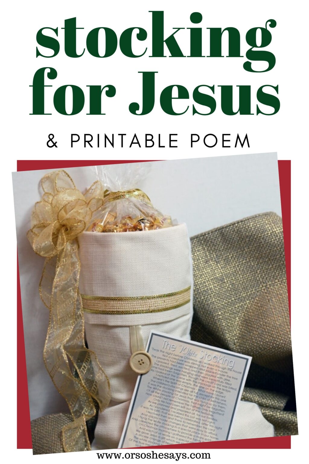 Stocking for Jesus Christmas Tradition