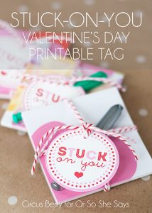 Printable Valentine Tag... Stuck-On-You (she: Anne)
