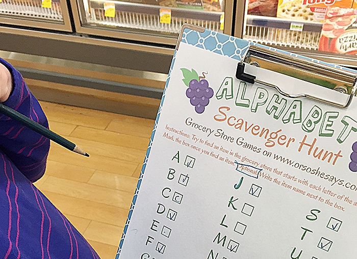 Grocery Store Games! ~ Adjectives Scavenger Hunt - Or so she says...