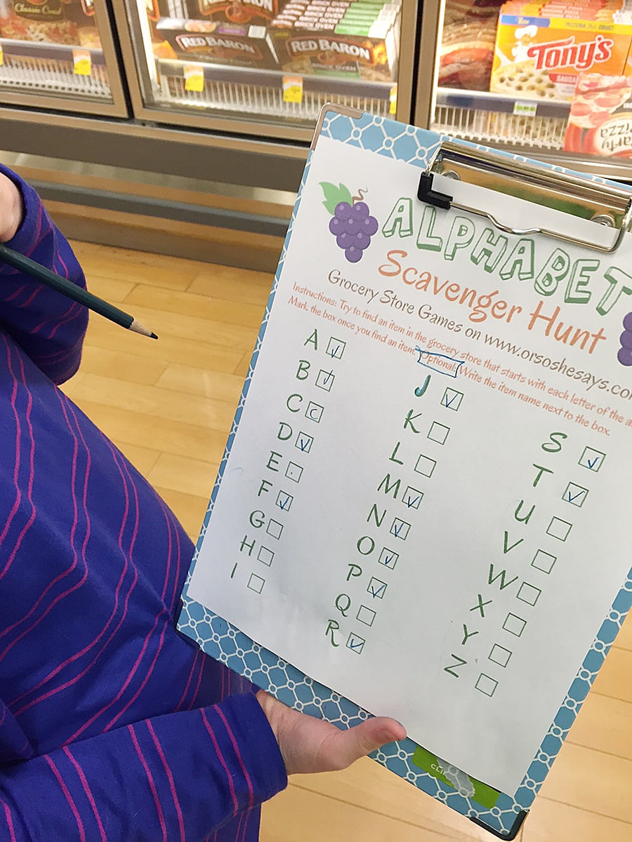 Grocery Store Games! ~ Adjectives Scavenger Hunt - Or so she says...