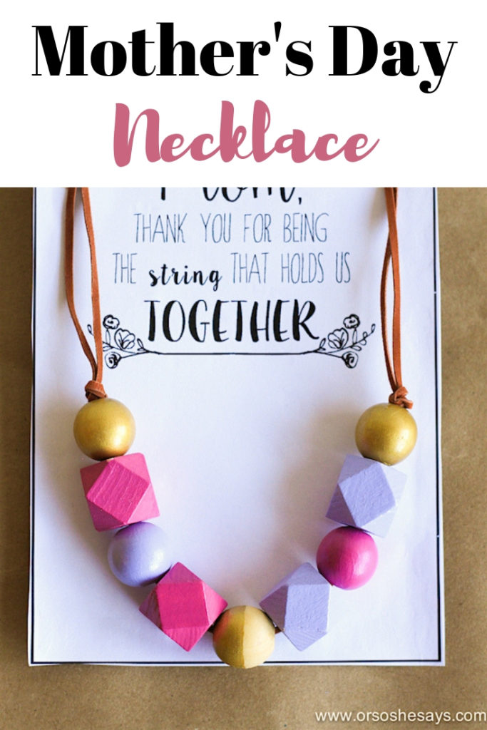 Mother's Day Necklace and Free Printable (she: Sierra)