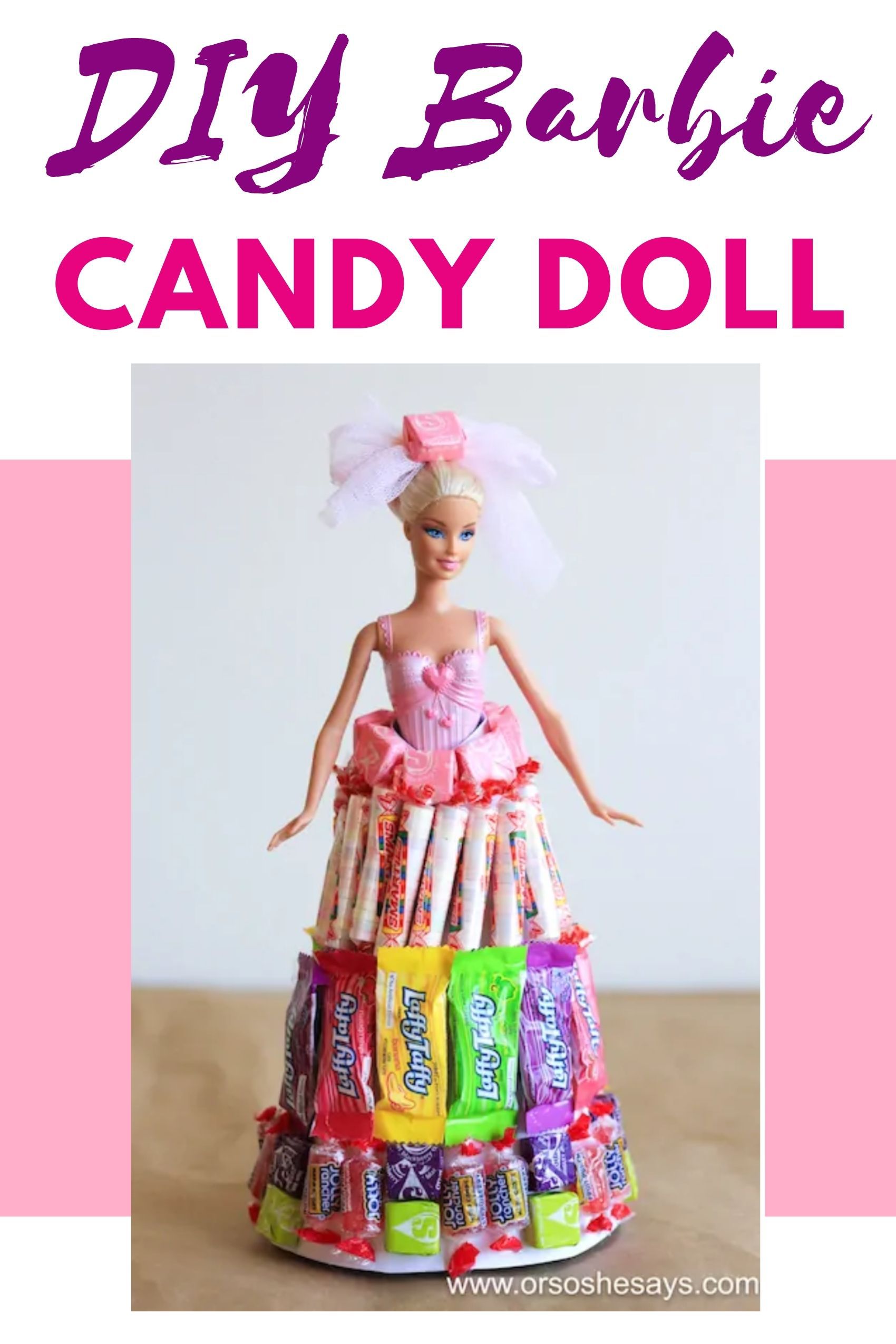Candy Barbie Doll Dress ~ Cool Gift or Party Craft!