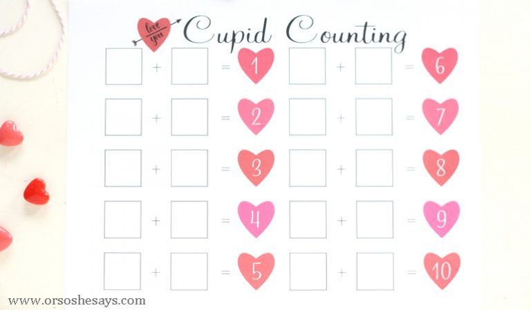 Cupid Counting Printable - Get Ready for Valentine's Day! (she: Liz)