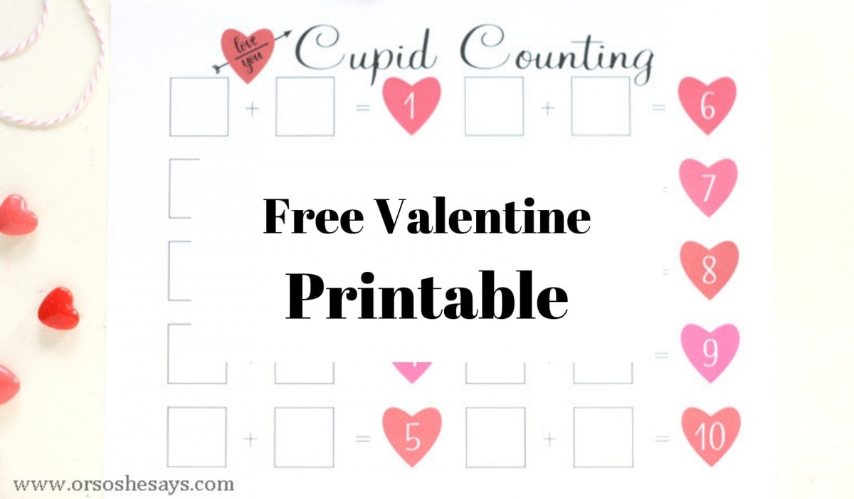 Cupid Counting Printable - Get Ready for Valentine's Day! (she: Liz)