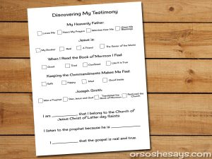 Discovering Your Testimony - Family Night Lesson (she: Adelle)