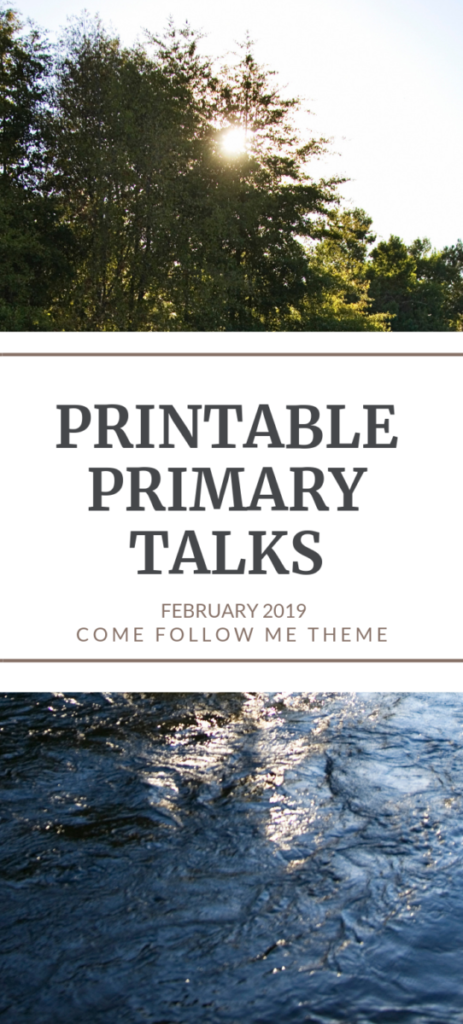 Come Follow Me Primary Talks for February - Or so she says...