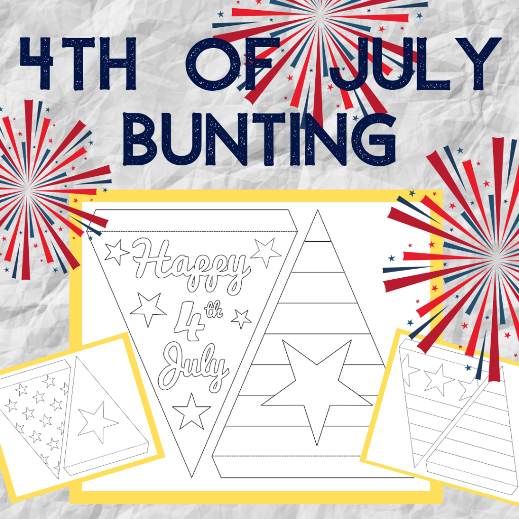 Free Fourth of July Bunting ~ Print and Color! - Or so she says...