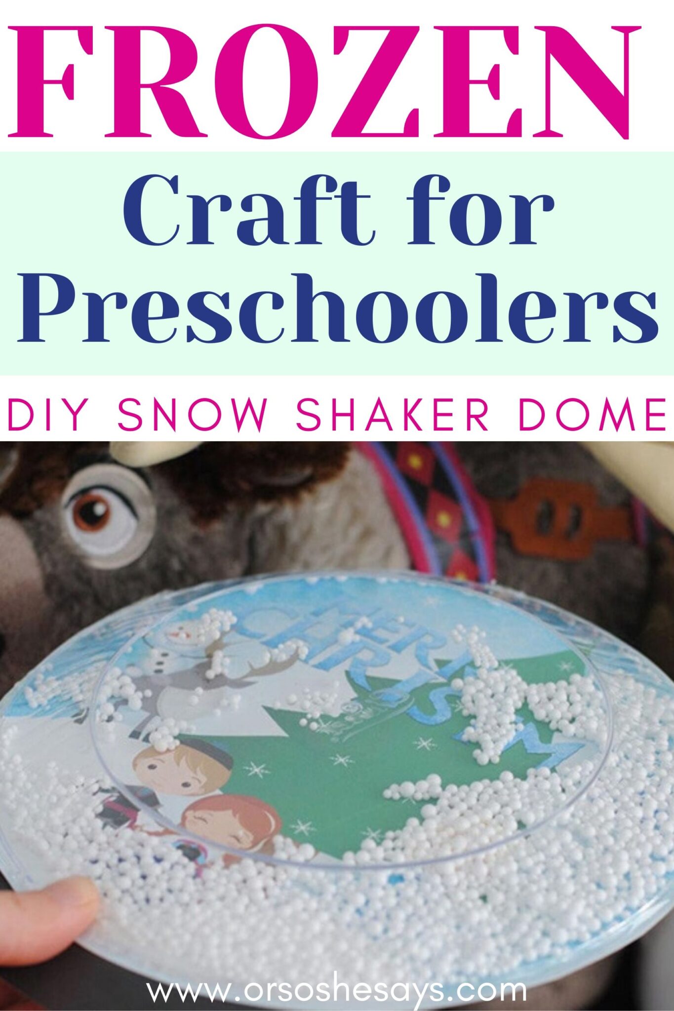 Frozen Craft for Preschoolers ~ DIY Frozen Snow Globe - Or so she says...