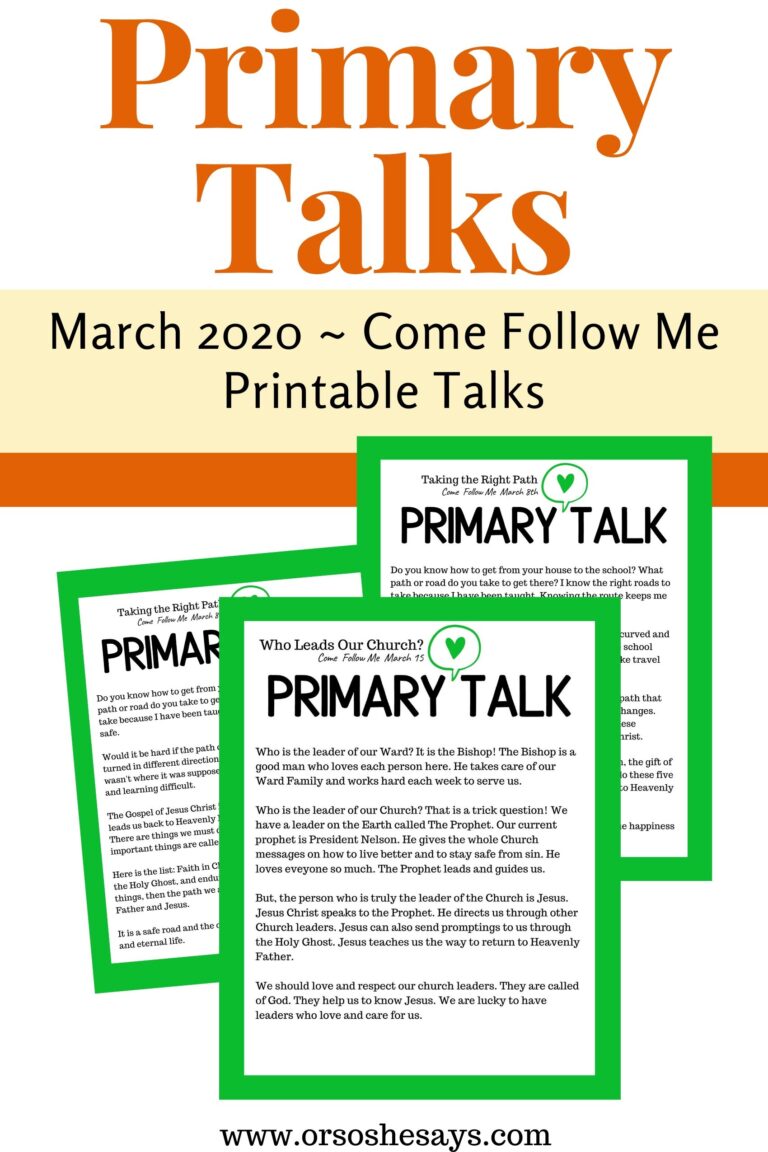 Primary Talks for Children March 2020 Theme - Or so she says...