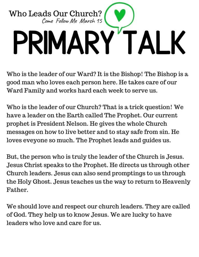 Primary Talks for Children March 2020 Theme - Or so she says...