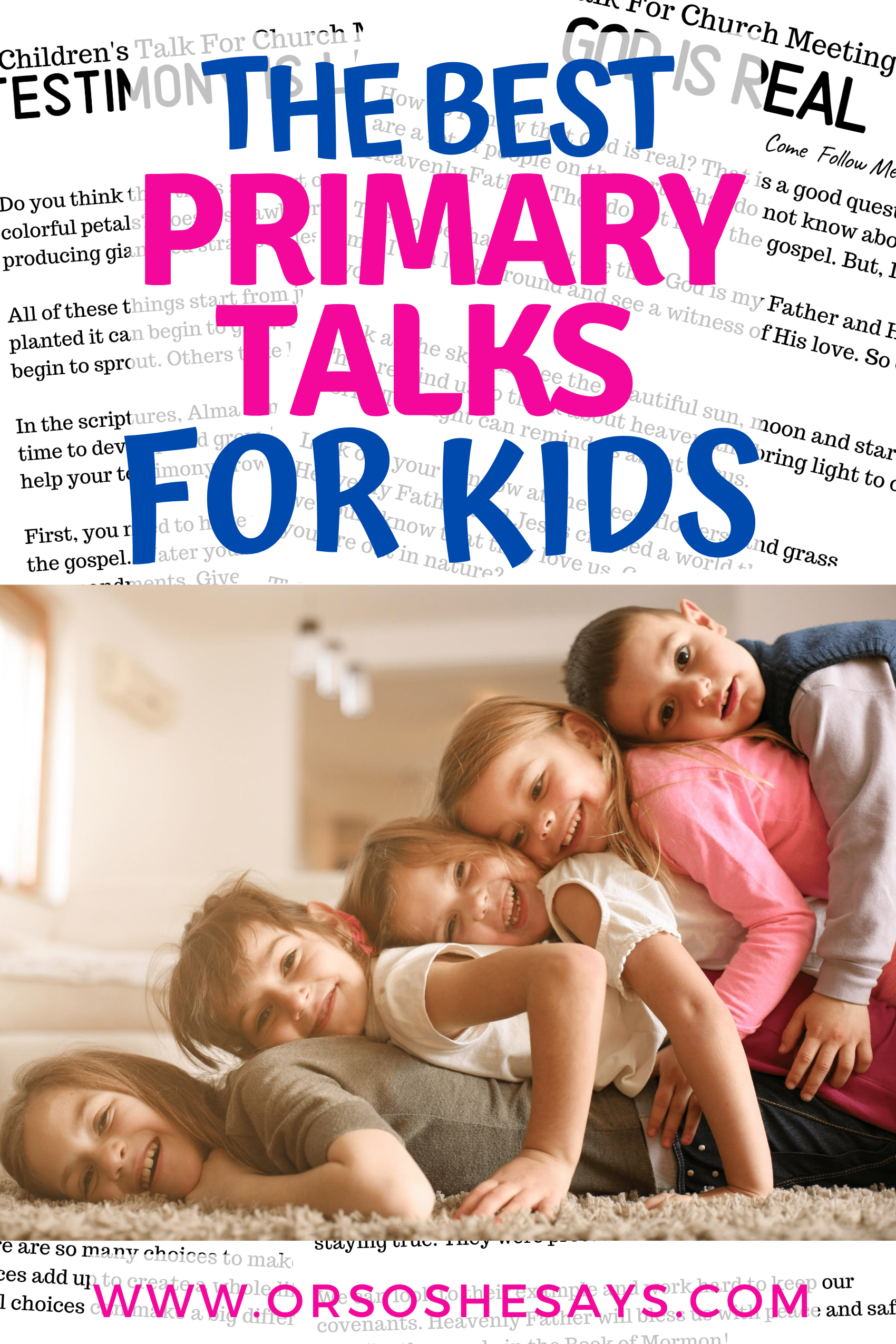 Primary Talks for August ~ Come Follow Me - Or so she says...