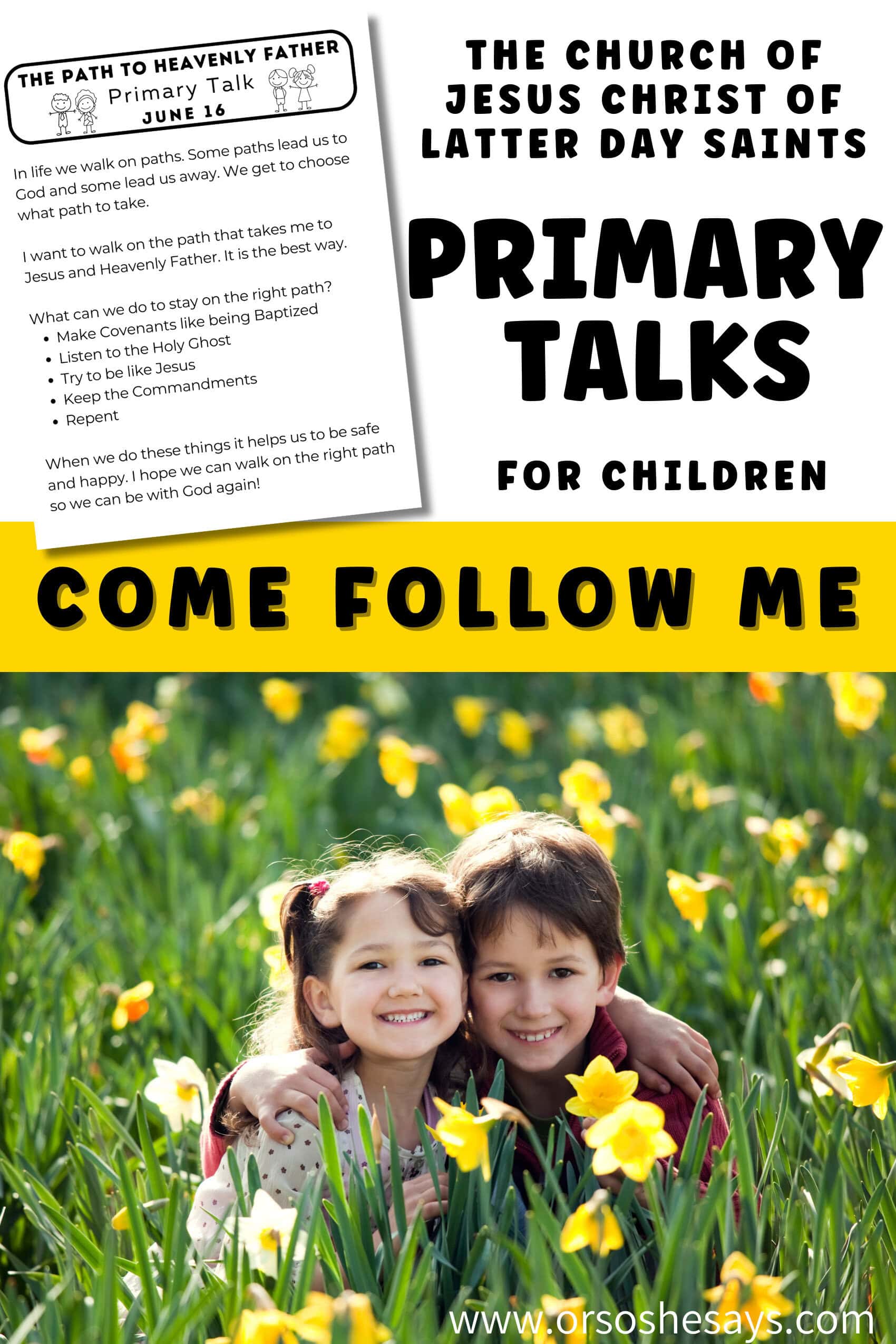 Primary Talks for Children: Come Follow Me June 2024 - Or so she says...